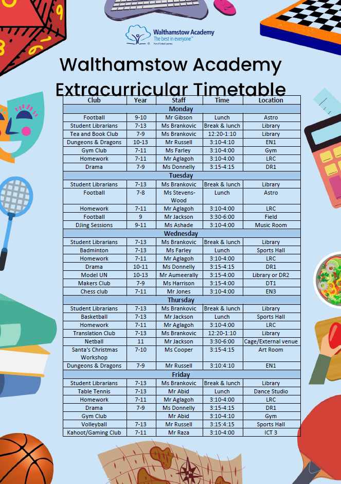 Walthamstow Academy > Students > Extra Curricular